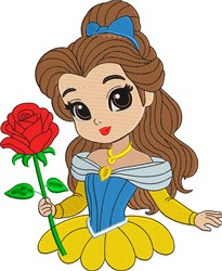 Princess & Rose Embroidery Design | EmbroideryDesigns.com