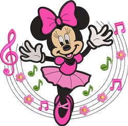 Musical Minnie Embroidery Design | EmbroideryDesigns.com