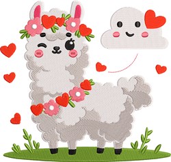 Love Llama Embroidery Design | EmbroideryDesigns.com