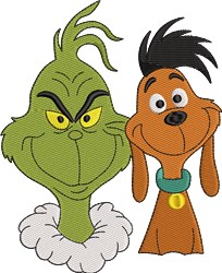 Grinch And Max Embroidery Design | EmbroideryDesigns.com