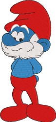 Papa Smurf Embroidery Design | EmbroideryDesigns.com