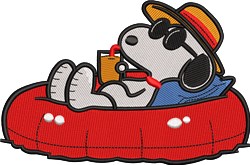 Floating Snoopy Embroidery Design | EmbroideryDesigns.com
