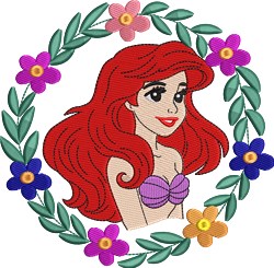 Princess Ariel Embroidery Design | EmbroideryDesigns.com