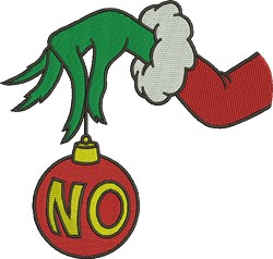 No Grinch Embroidery Design | EmbroideryDesigns.com
