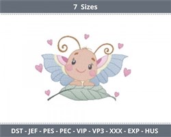 Leaf Butterfly Embroidery Design | EmbroideryDesigns.com