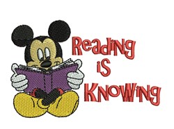 Mickey Mouse Reading Embroidery Design | EmbroideryDesigns.com