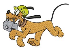 Pluto Construction Worker Embroidery Design | EmbroideryDesigns.com