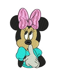 Shhh Minnie Mouse Embroidery Design | EmbroideryDesigns.com