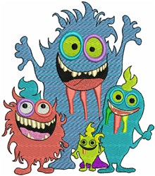 Goofy Aliens Embroidery Design | EmbroideryDesigns.com