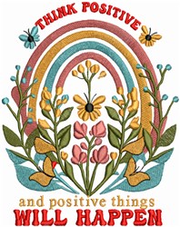 Think Positive Embroidery Design | EmbroideryDesigns.com