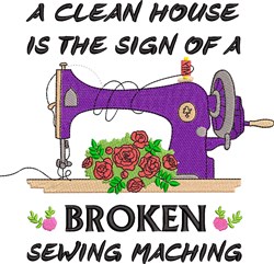 Broken Sewing Machine Embroidery Design | EmbroideryDesigns.com