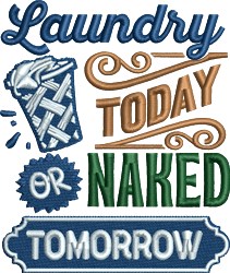 Laundry Today Embroidery Design | EmbroideryDesigns.com