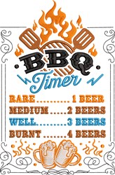 BBQ Timer Embroidery Design | EmbroideryDesigns.com