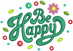 Be Happy Embroidery Design | EmbroideryDesigns.com