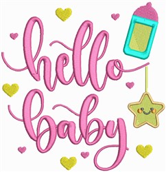 Hello Baby Embroidery Design | EmbroideryDesigns.com