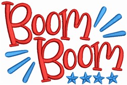 Boom Boom Fireworks Embroidery Design | EmbroideryDesigns.com