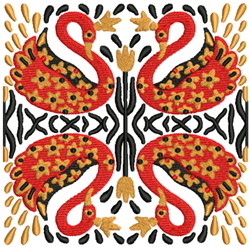 Swan Quilt Block Embroidery Design | EmbroideryDesigns.com
