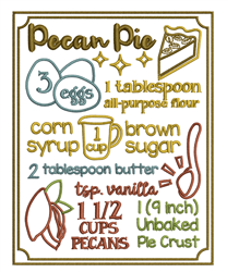 Pecan Pie Embroidery Design | EmbroideryDesigns.com