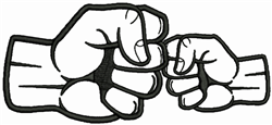 Fist Bump Embroidery Design | EmbroideryDesigns.com