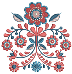 Rosemaling Decorative Flowers Embroidery Design | EmbroideryDesigns.com