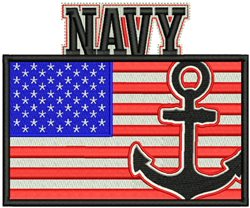American Flag Navy Embroidery Design | EmbroideryDesigns.com