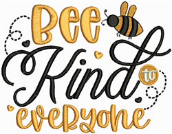 Bee Kind Embroidery Design | EmbroideryDesigns.com
