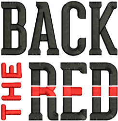Back The Red Embroidery Design | EmbroideryDesigns.com