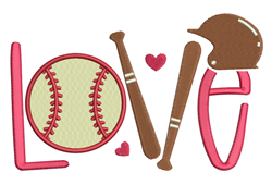 Love Baseball Embroidery Design | EmbroideryDesigns.com