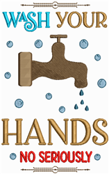 Wash Your Hands Embroidery Design | EmbroideryDesigns.com