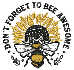 Bee Awesome Embroidery Design | EmbroideryDesigns.com