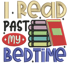 Read Past Bedtime Embroidery Design | EmbroideryDesigns.com