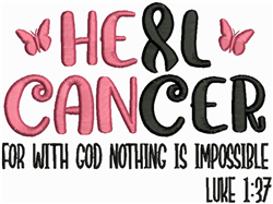 Heal Cancer Embroidery Design | EmbroideryDesigns.com