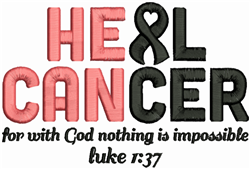 Heal Cancer Embroidery Design | EmbroideryDesigns.com