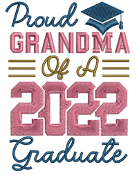 Grandma Of Graduate Embroidery Design | EmbroideryDesigns.com