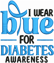 Blue For Diabetes Embroidery Design | EmbroideryDesigns.com