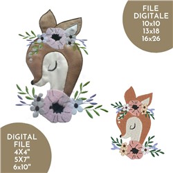Applique Fawn Embroidery Design | EmbroideryDesigns.com