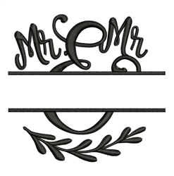 Mr & Mr Name Drop Embroidery Design | EmbroideryDesigns.com