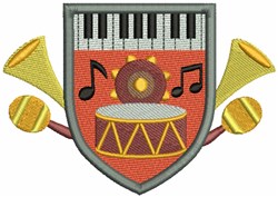 Music Crest Embroidery Design | EmbroideryDesigns.com