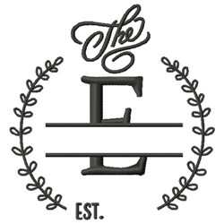 E Wedding Name Drop Embroidery Design | EmbroideryDesigns.com