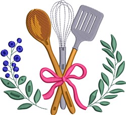 Kitchen Utensils Embroidery Design | EmbroideryDesigns.com