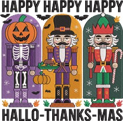 Happy Hallo-Thank-Mas Embroidery Design | EmbroideryDesigns.com