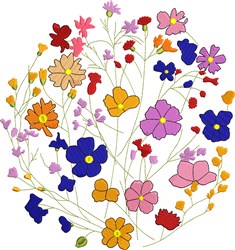 Flower Circle Embroidery Design | EmbroideryDesigns.com