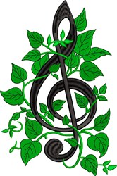 Treble Clef Vine Embroidery Design | EmbroideryDesigns.com