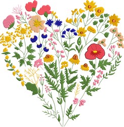 Flower Heart Embroidery Design | EmbroideryDesigns.com