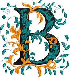 Floral Letter B Embroidery Design | EmbroideryDesigns.com
