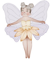 Rippled Fairy Embroidery Design | EmbroideryDesigns.com