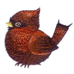 Country Red Bird Embroidery Design | EmbroideryDesigns.com
