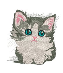 Adorable Kitten Embroidery Design | EmbroideryDesigns.com