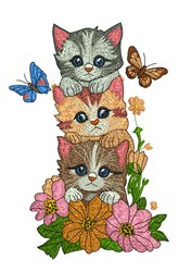 Feline Stack Embroidery Design | EmbroideryDesigns.com