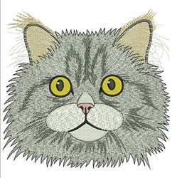 Gray Cat Embroidery Design | EmbroideryDesigns.com
